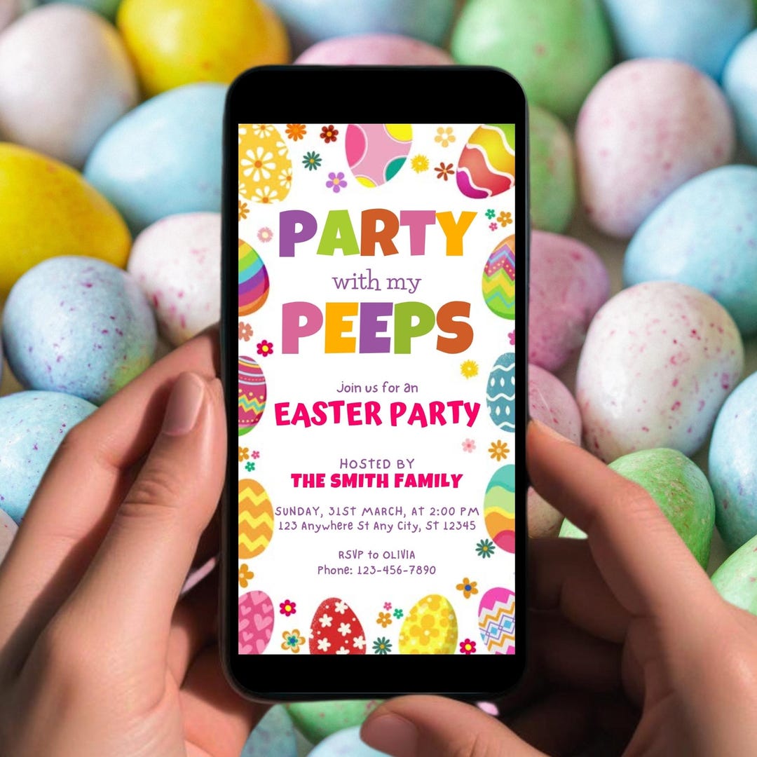 Editable Easter Video Invitation Easter Bunny Animated Birthday Party ...