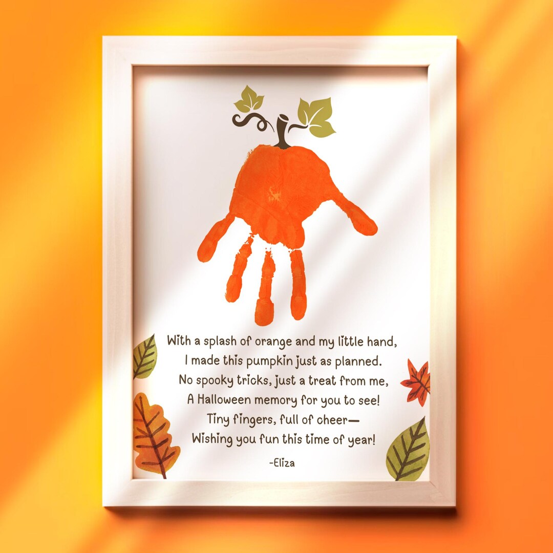 Printable Pumpkin Poem Handprint Art, Halloween Handprint, Halloween ...