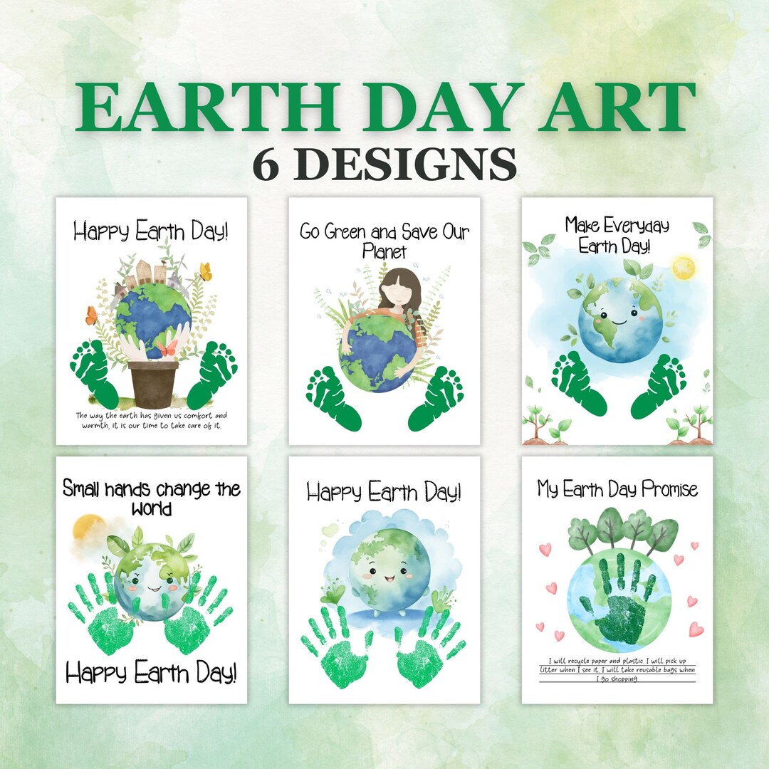 Happy Earth Day Handprint Art for Kids Preschool Printable Activity Art ...