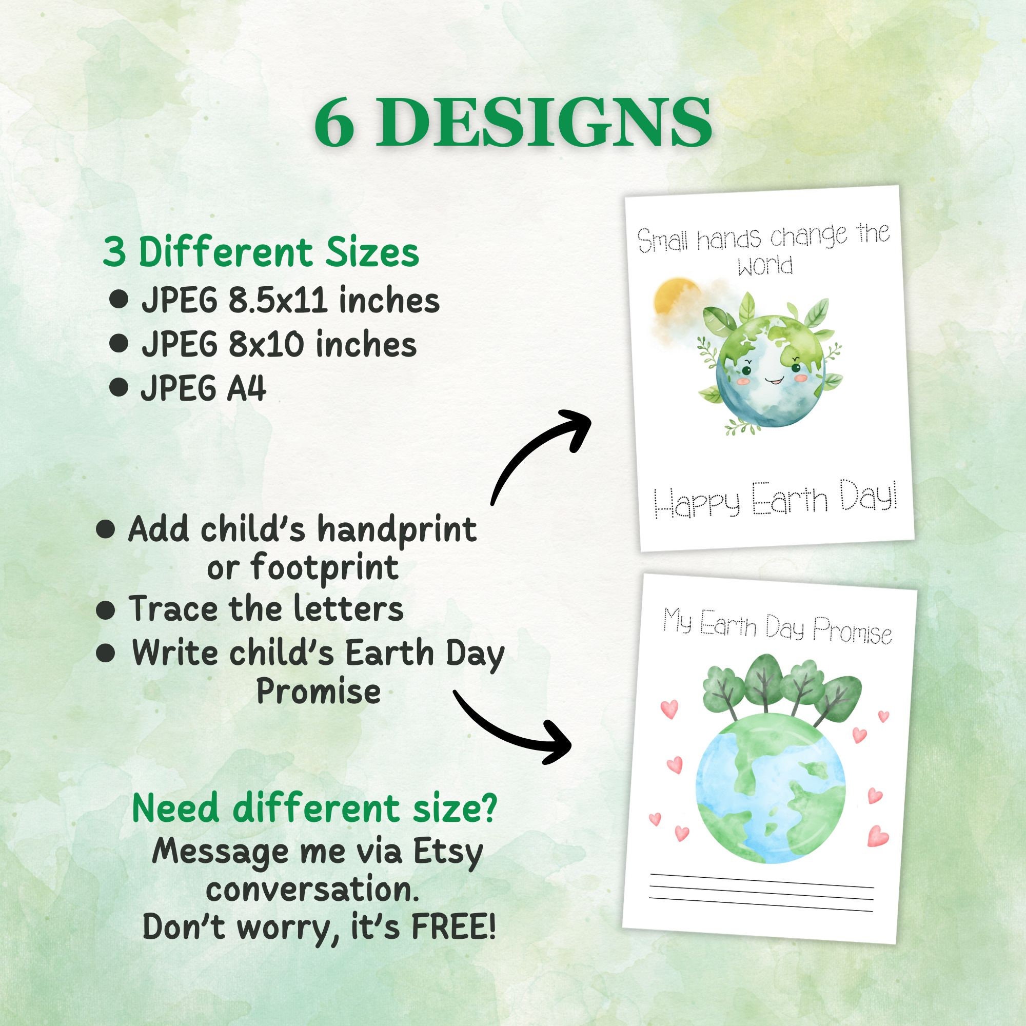 Happy Earth Day Handprint Art for Kids Preschool Printable Activity Art ...