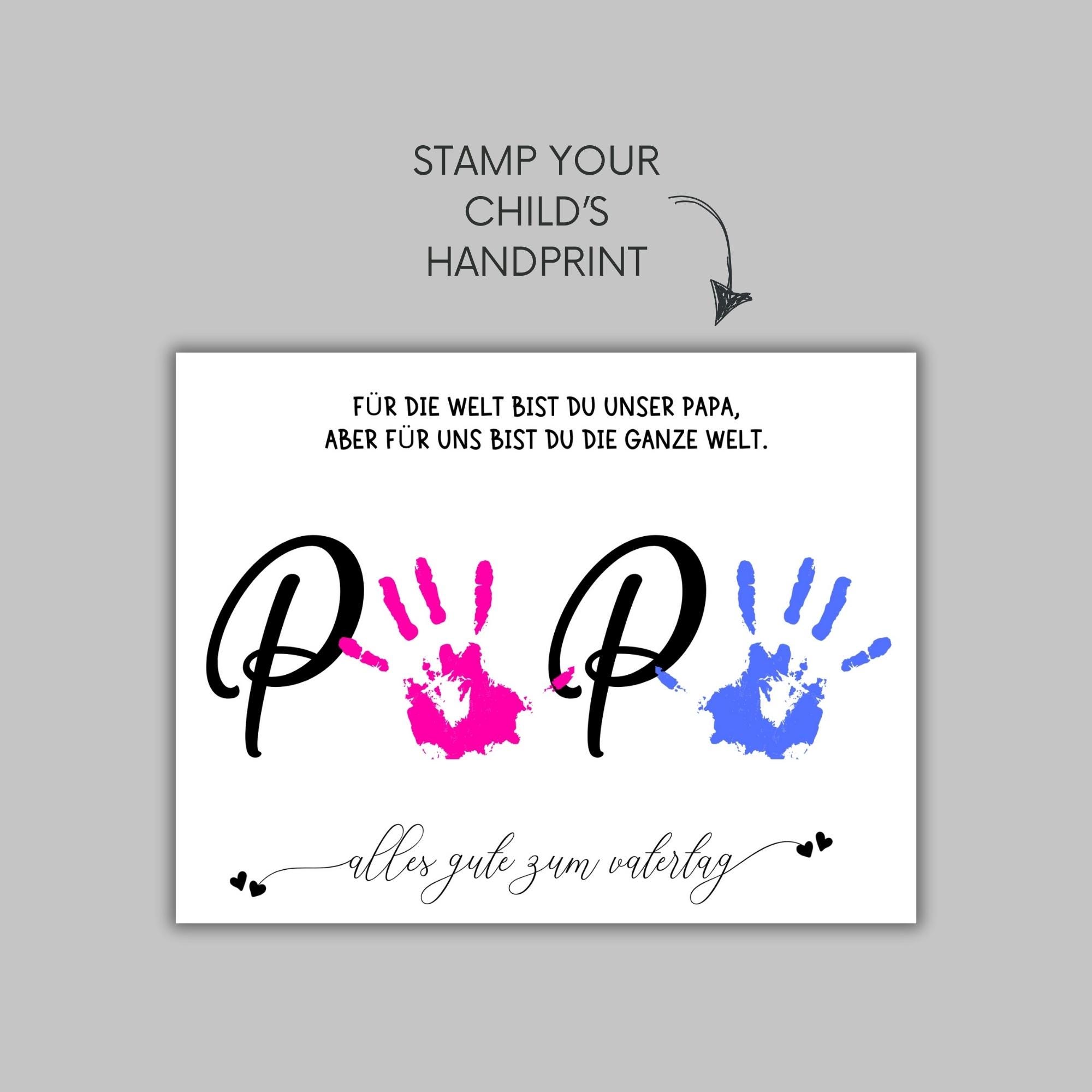 Printable German Papa Handprint, Father's Day Handprint, Birthday Papa ...