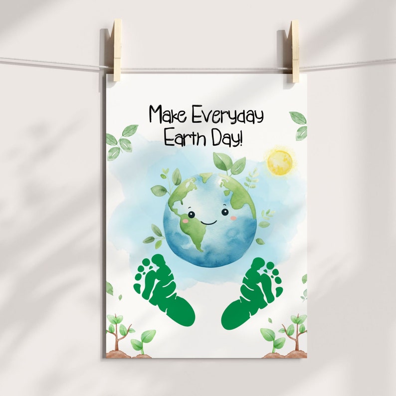 Earth Day Craft for Kids Activity Preschool Footprint Art for School ...