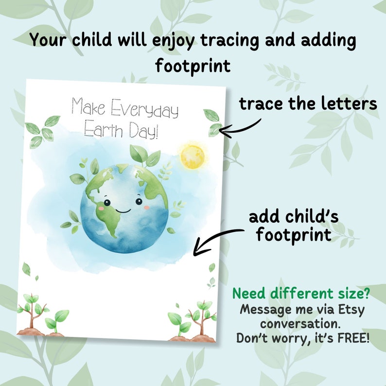 Earth Day Craft for Kids Activity Preschool Footprint Art for School ...