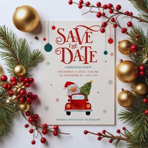 Editable Santa Claus Christmas Save the Date Invitation (PDF) - Etsy