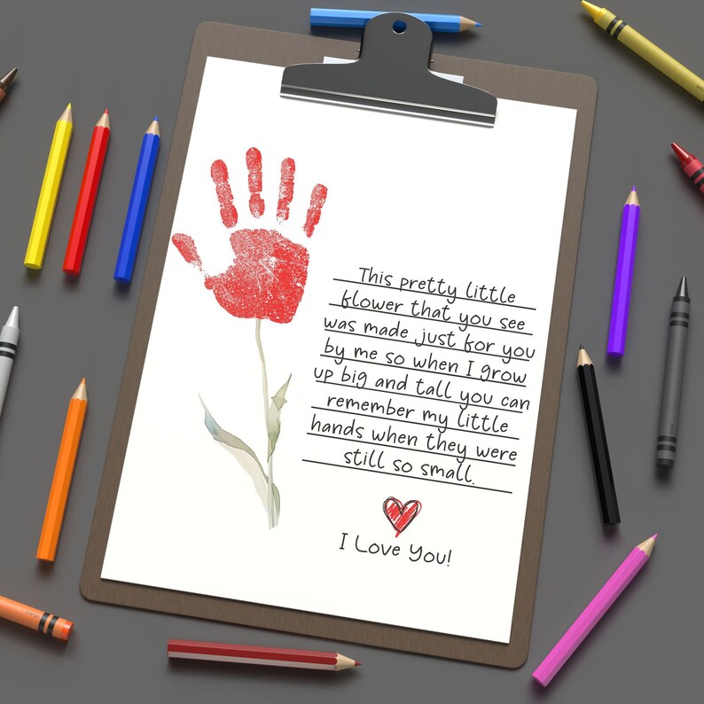 Printable Mother's Day Handprint Art for Kids Personalized Handprint ...