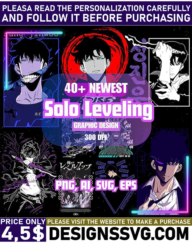 40 Solo Leveling Graphic Design Anime Png Print on Demand Printify ...