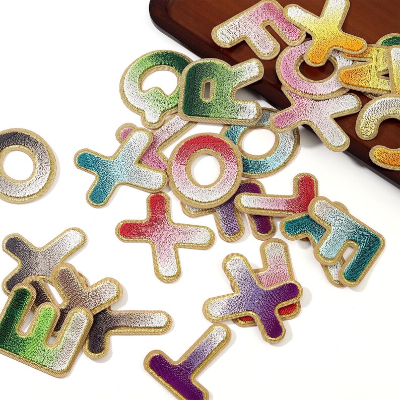 Vibrant 7-color Patches Gradient Letter Patches, Iron-on or Sew-on, for ...