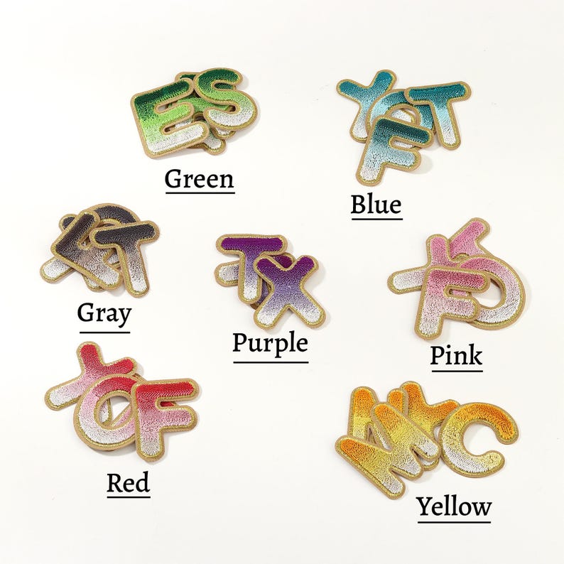 Vibrant 7-color Patches Gradient Letter Patches, Iron-on or Sew-on, for ...