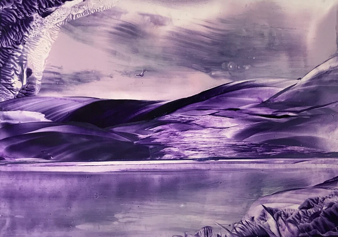Purple, Encaustic, Seascape Painting. - Etsy