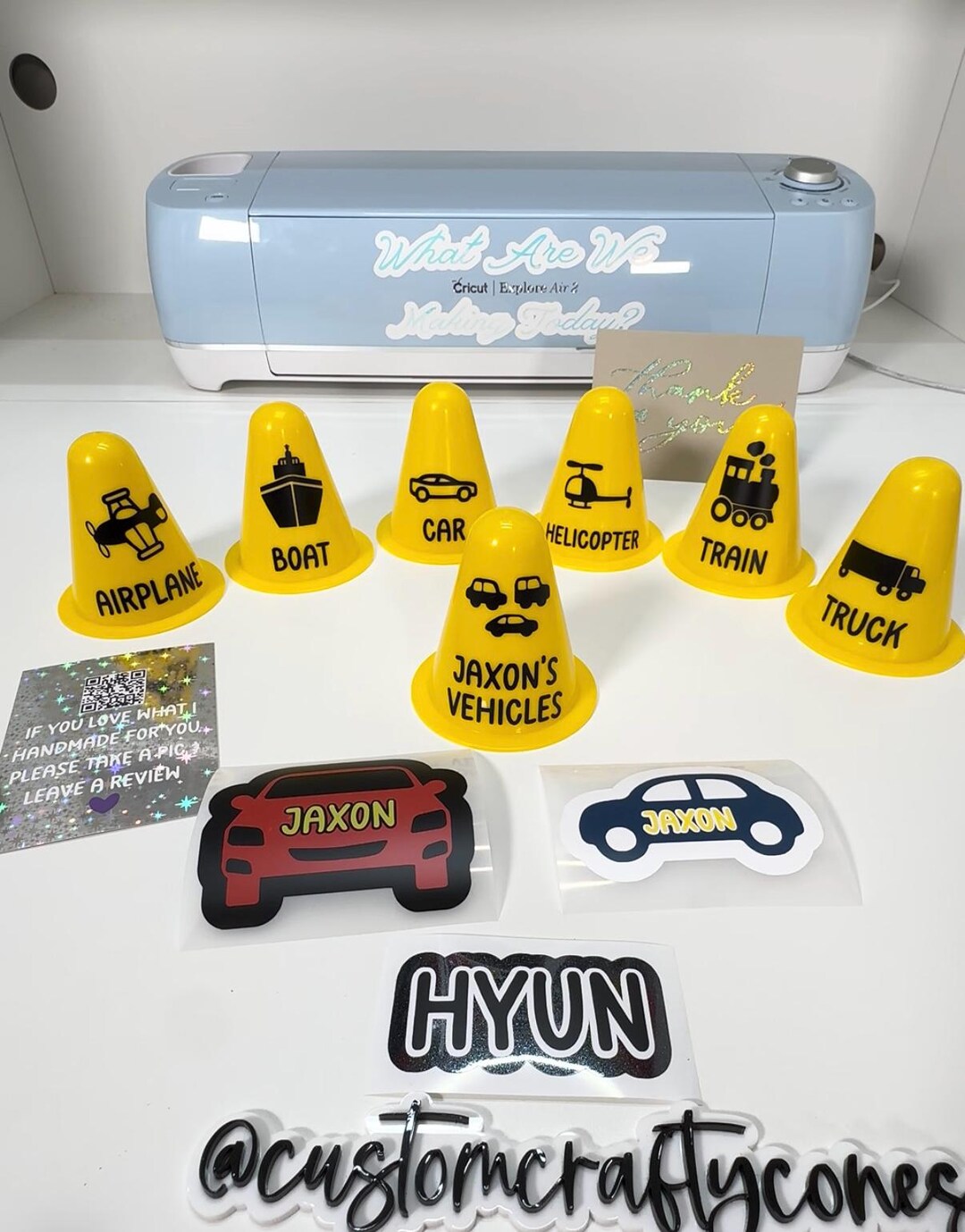 Personalized Vehicle Cones | Custom Mini Cones for Kids | Cars, Trucks ...