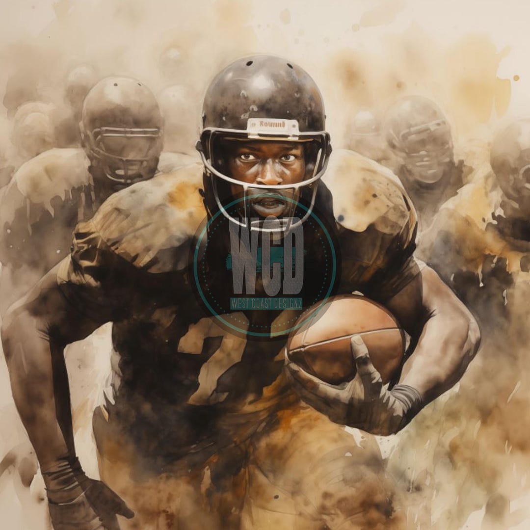 Gridiron Grind 1, PNG, SVG, African American Man Playing Football ...