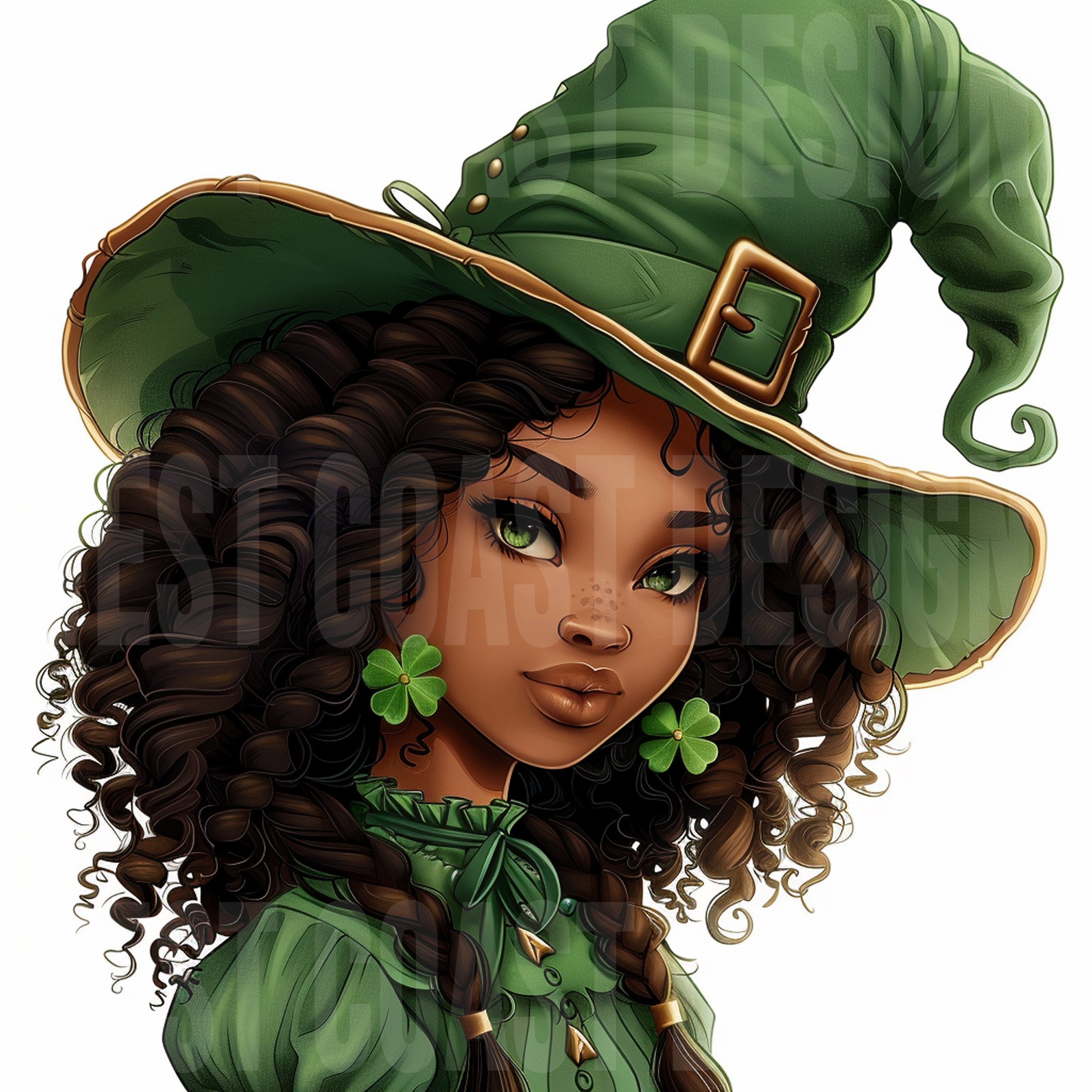 St. Patrick's Day, Black Female Leprechaun Bundle 1, Amazing Ai ...