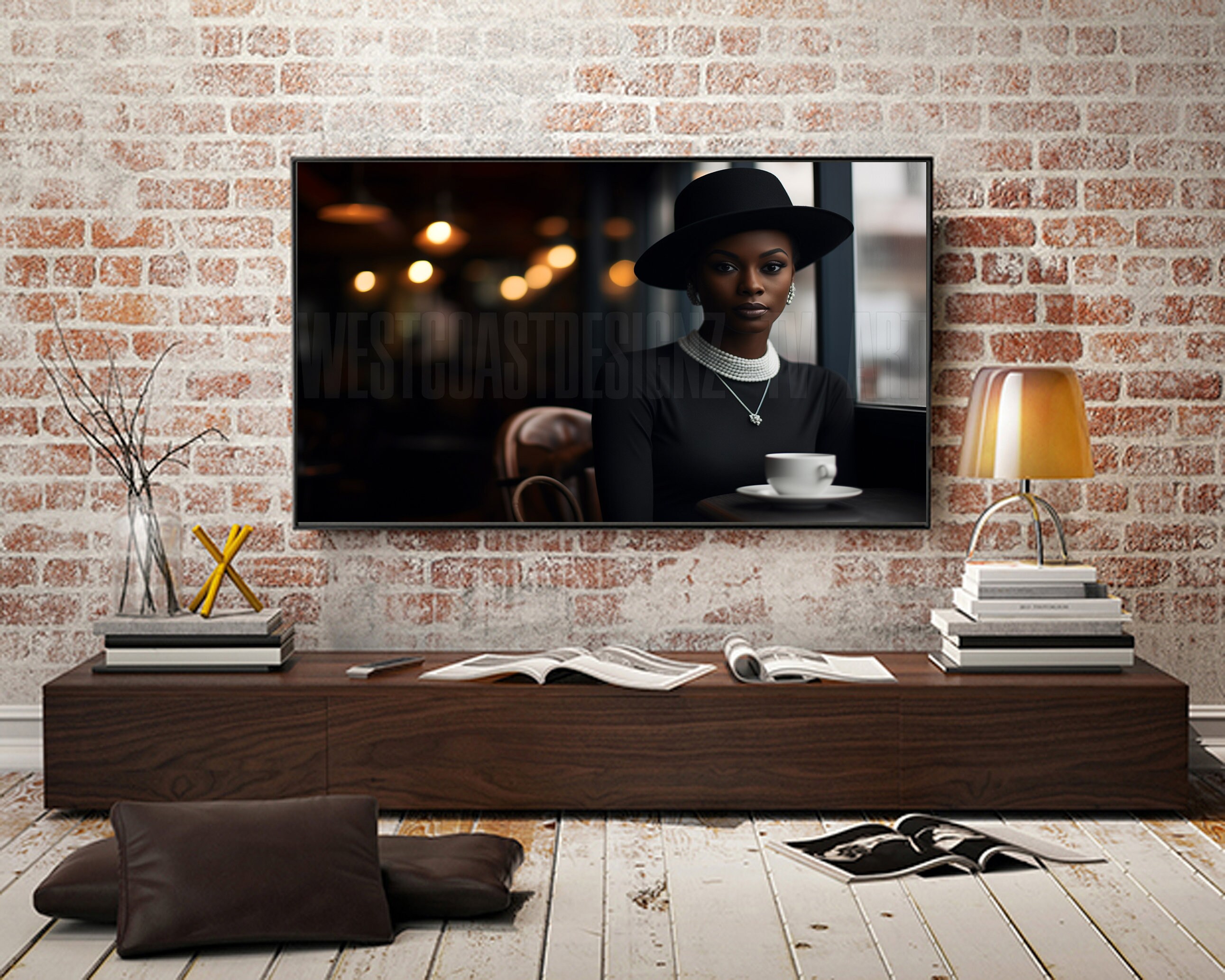 Samsung Frame TV Art, "coffee for One" African American Influenced Art ...