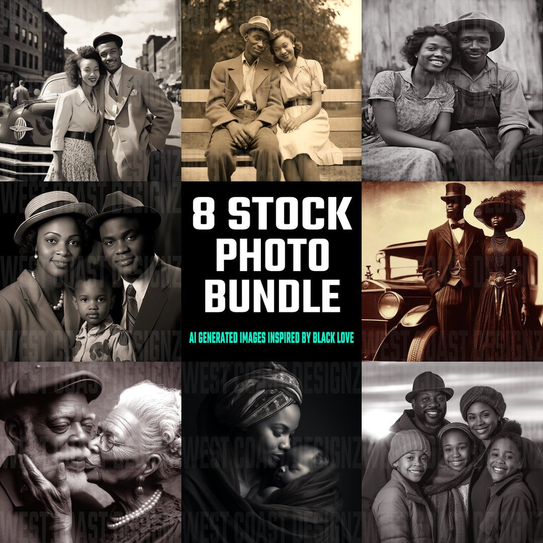 8 Stock Photo Bundle, Black Love 1, JPEG, SVG, African American Couples ...