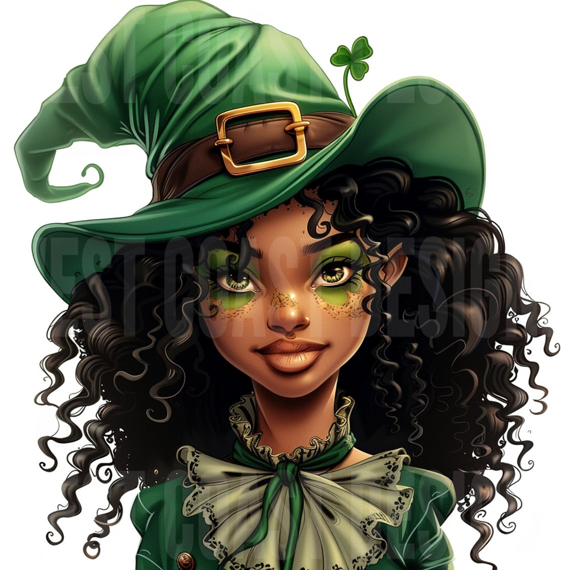 St. Patrick's Day, Black Female Leprechaun Bundle 1, Amazing Ai ...