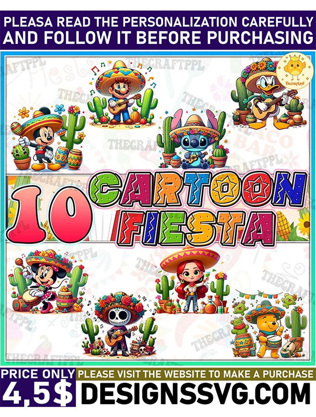 9 Fiesta Cartoon Png Bundle, Cinco De Mayo Squad Bundle, Cinco De Mayo ...