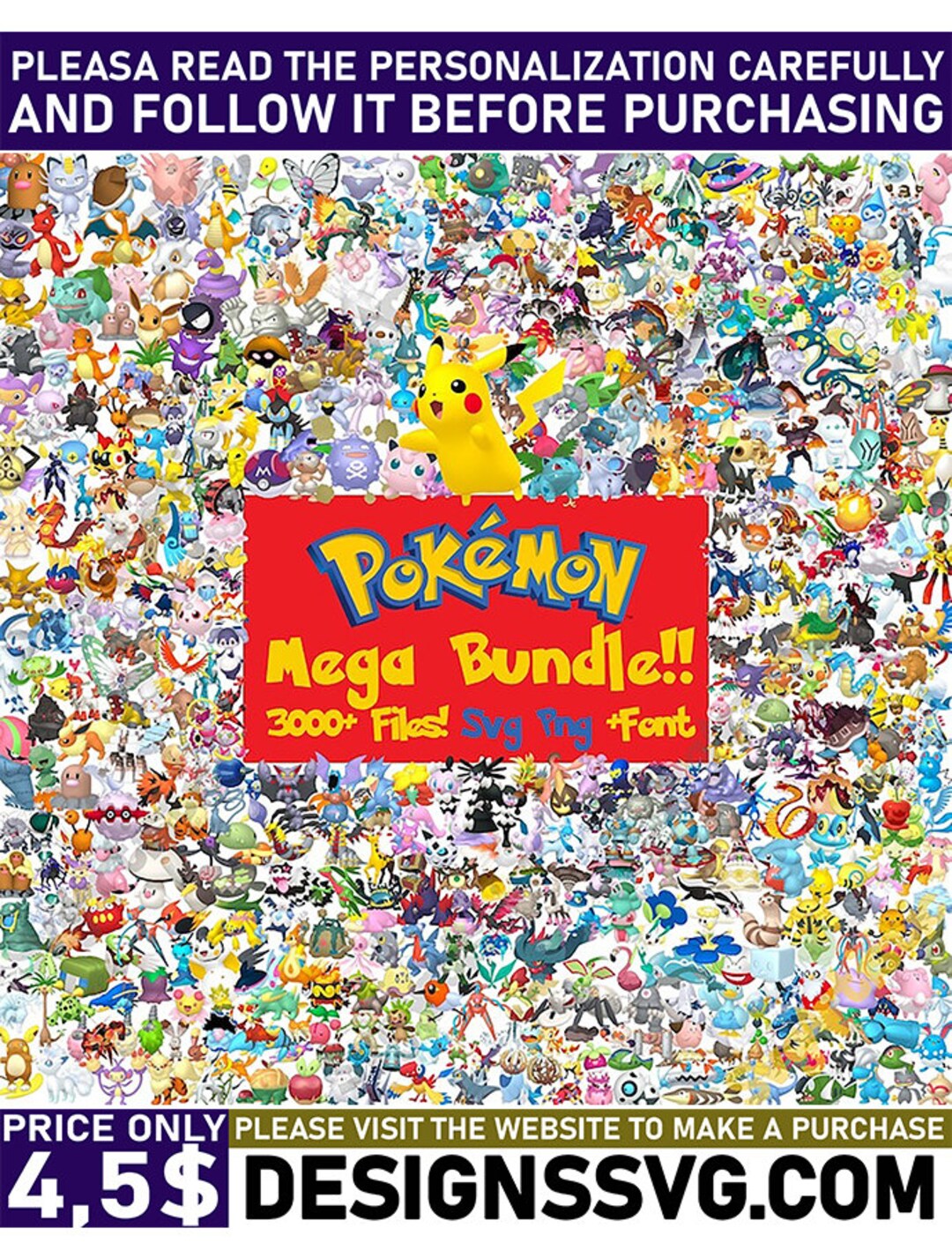 3000 Pokemon Layered Bundle Files, Pokemon Bundle, Pokemon Clipart ...