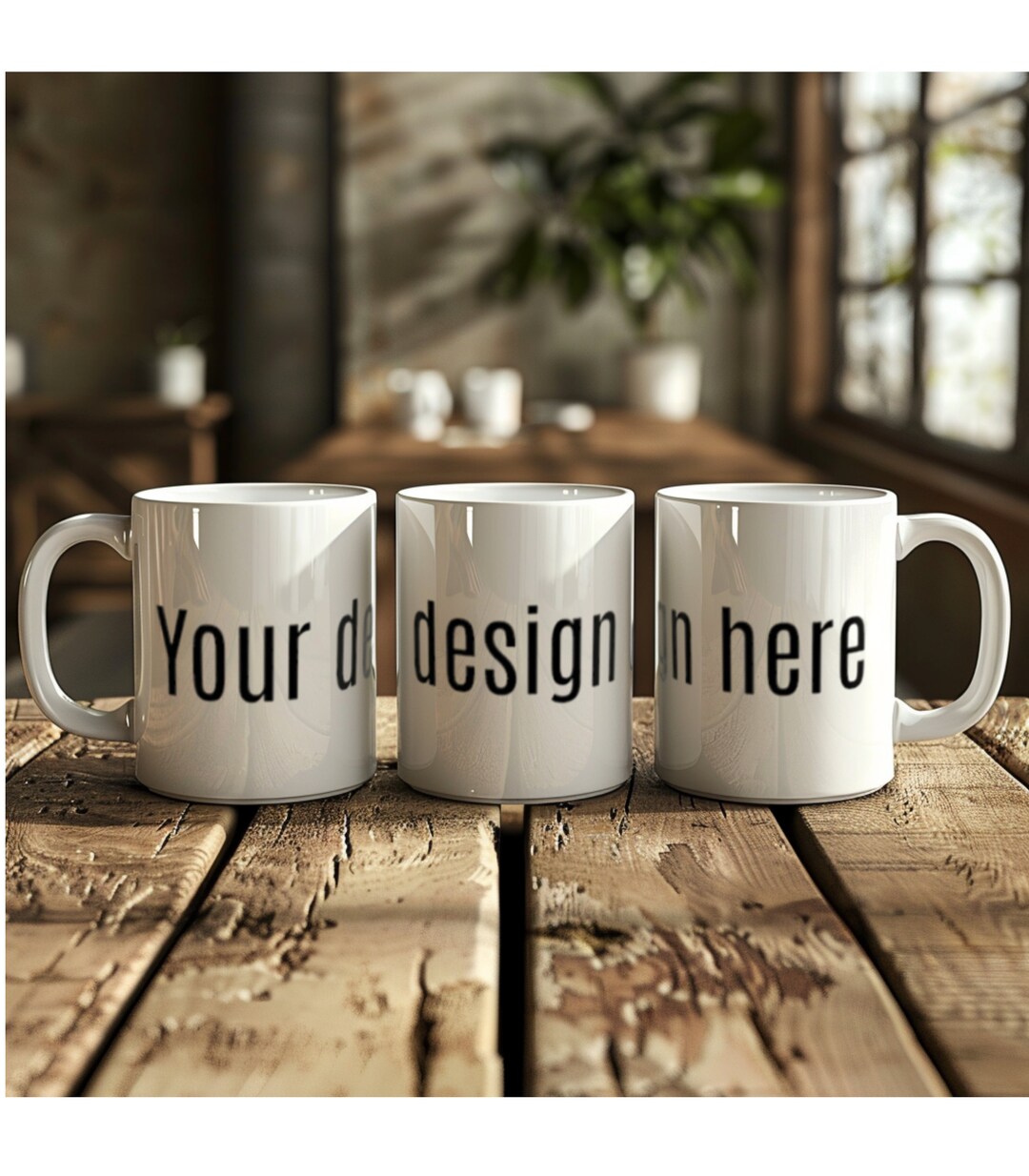 Three White Coffee Mugs Mockup | 11oz Mugs | White Cups Mockup ...