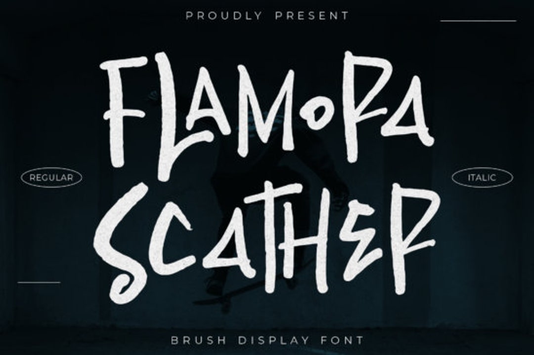 Flamora Scather Font, Handwritten Font, Bold Font, Thin Font, Branding ...