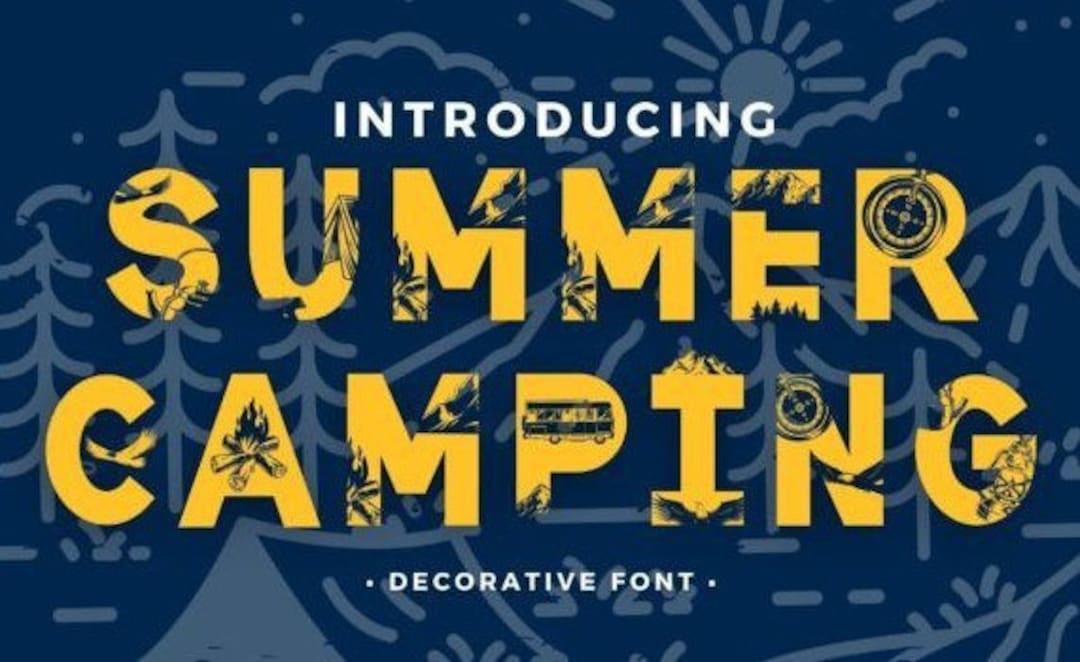 Summer Camping Font, Funny Font, Wedding Font, Modern Font, Display ...