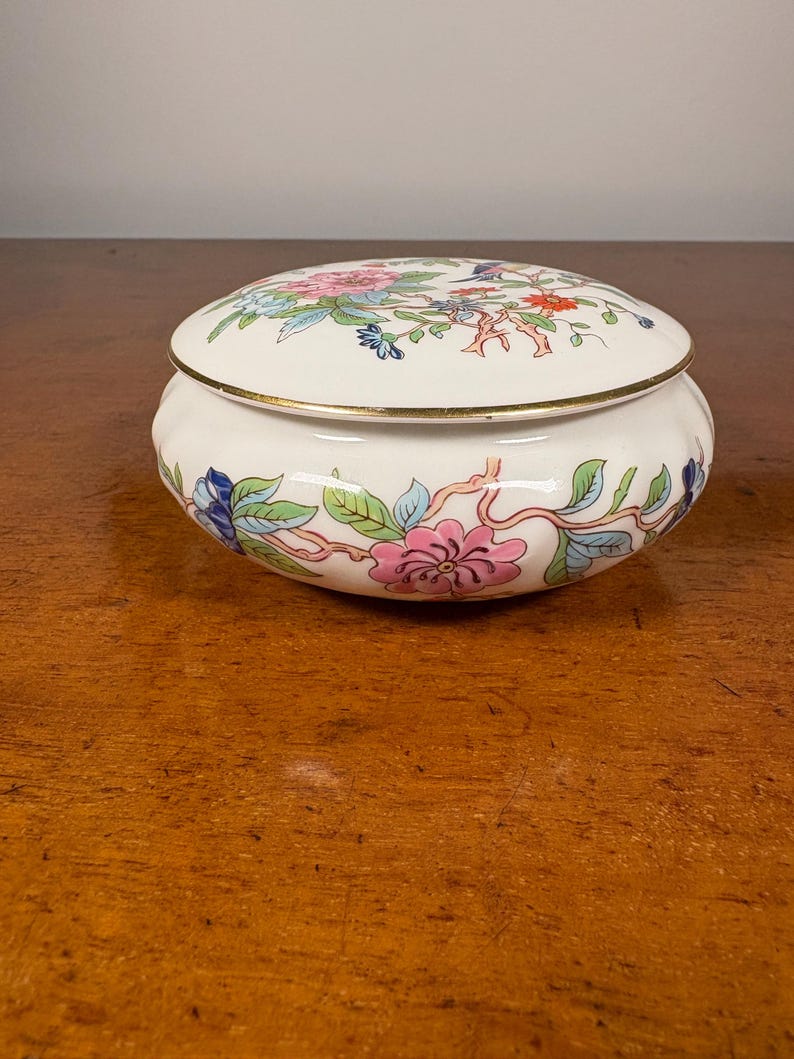 Aynsley Pembroke Bone China Round Covered Trinket Box. - Etsy