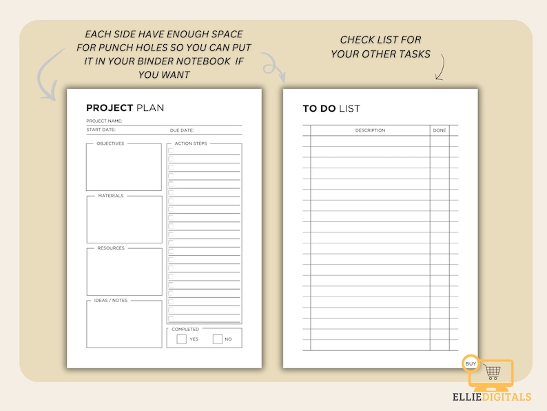 Project Planner Printable Project Planner Student Project Planner Task ...