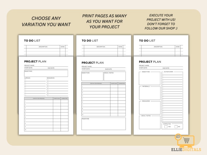 Project Planner Printable Project Planner Student Project Planner Task ...