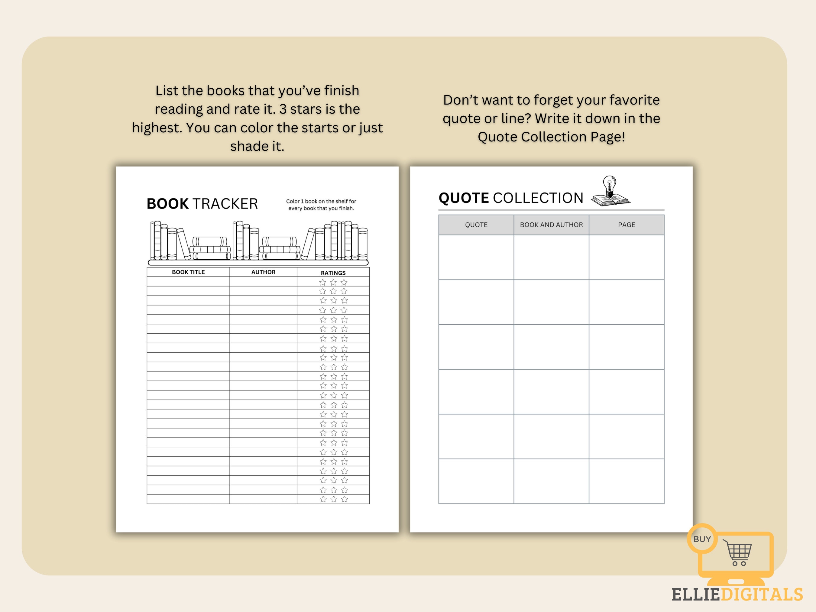 Reading Tracker Printable Book Planner Book Tracker Reading Habit ...
