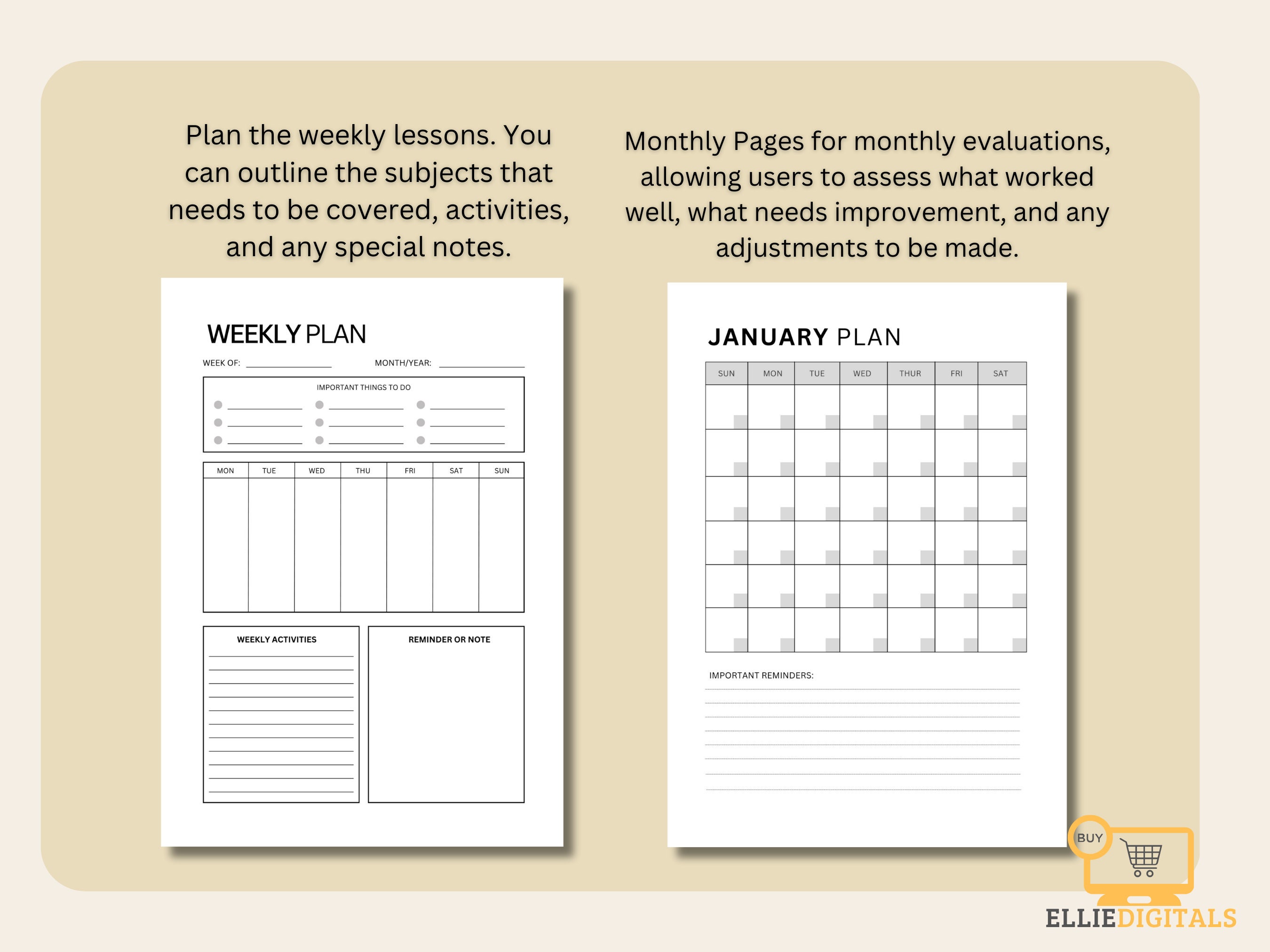 Homeschool Planner Printable Study Planner Bundle Lesson Plan Subject ...