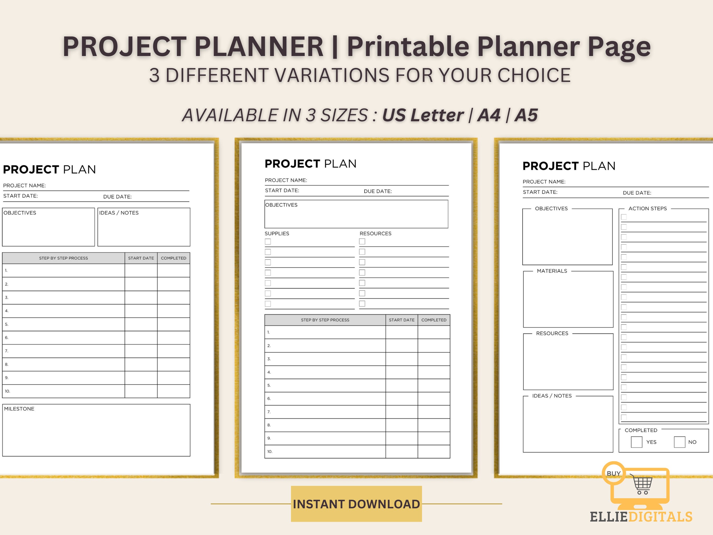 Project Planner Printable Project Planner Student Project Planner Task ...