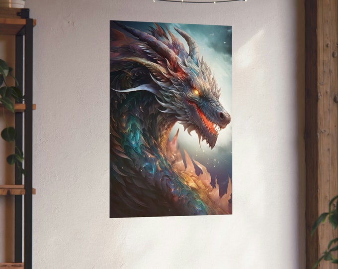 Cosmic Dragon in Dreamlike Colors Poster 18x24in - Etsy