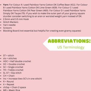 Avocado Granny Square Pattern - Etsy