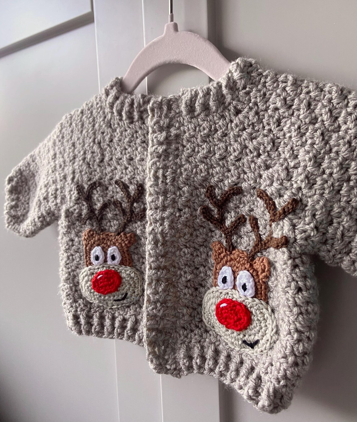 Crochet Reindeer Applique Pattern | Pattern for Cardigan is NOT ...