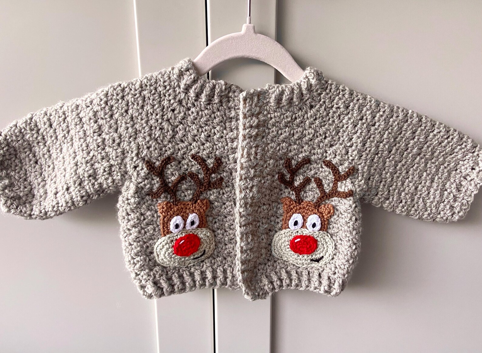 Crochet Reindeer Applique Pattern | Pattern for Cardigan is NOT ...