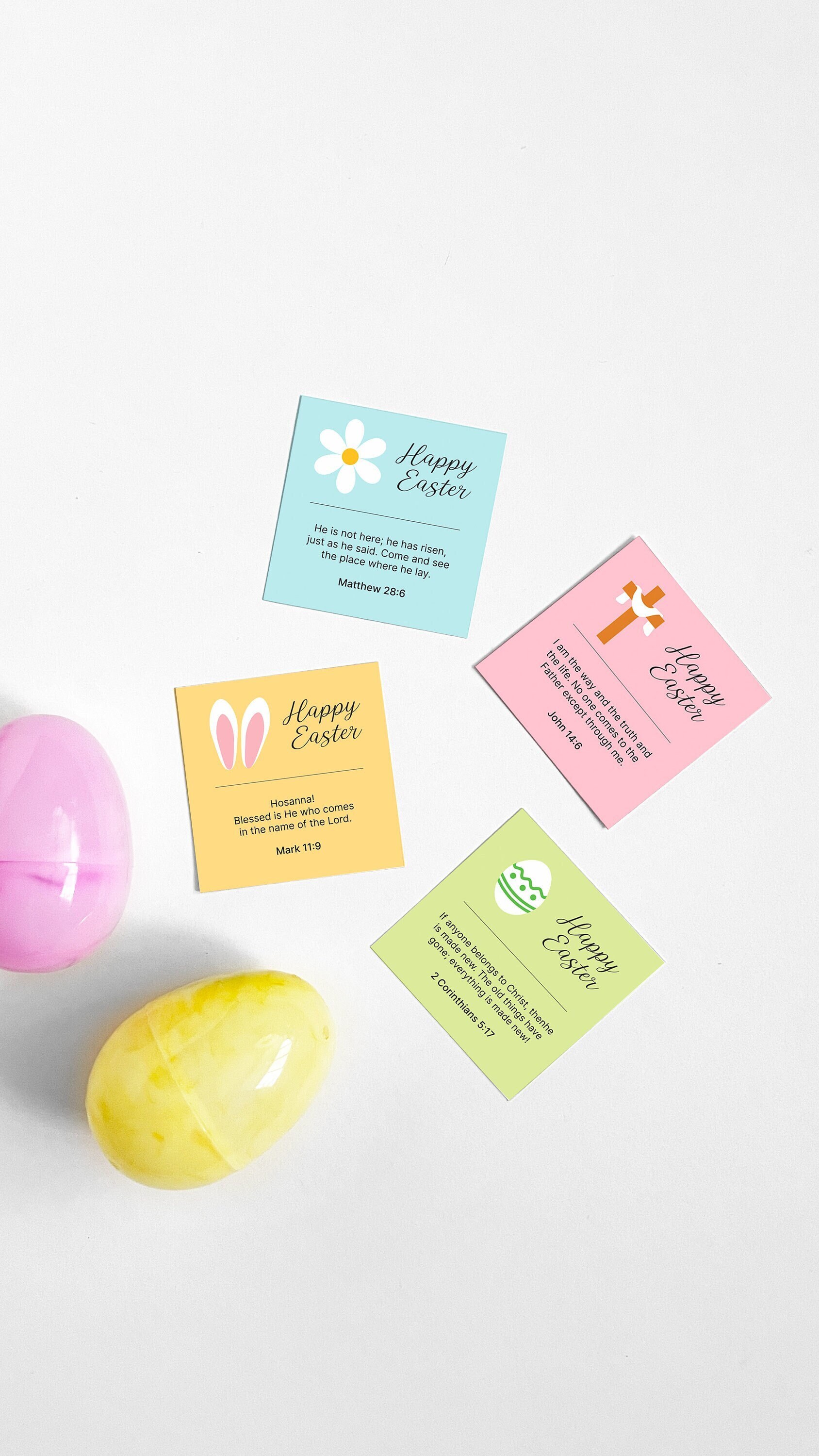 Printable Easter Cards | Easter Basket Egg Filler Bible Verse for ...