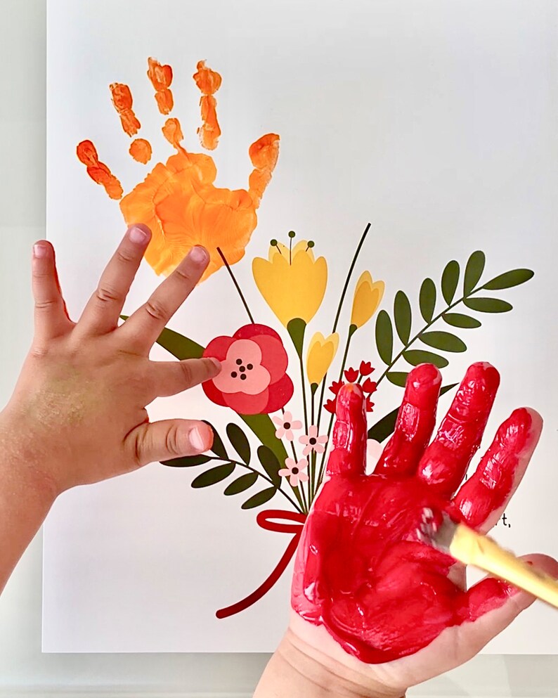 Mother's Day Handprint Art Printable DIY Personalized Gift for Mom ...