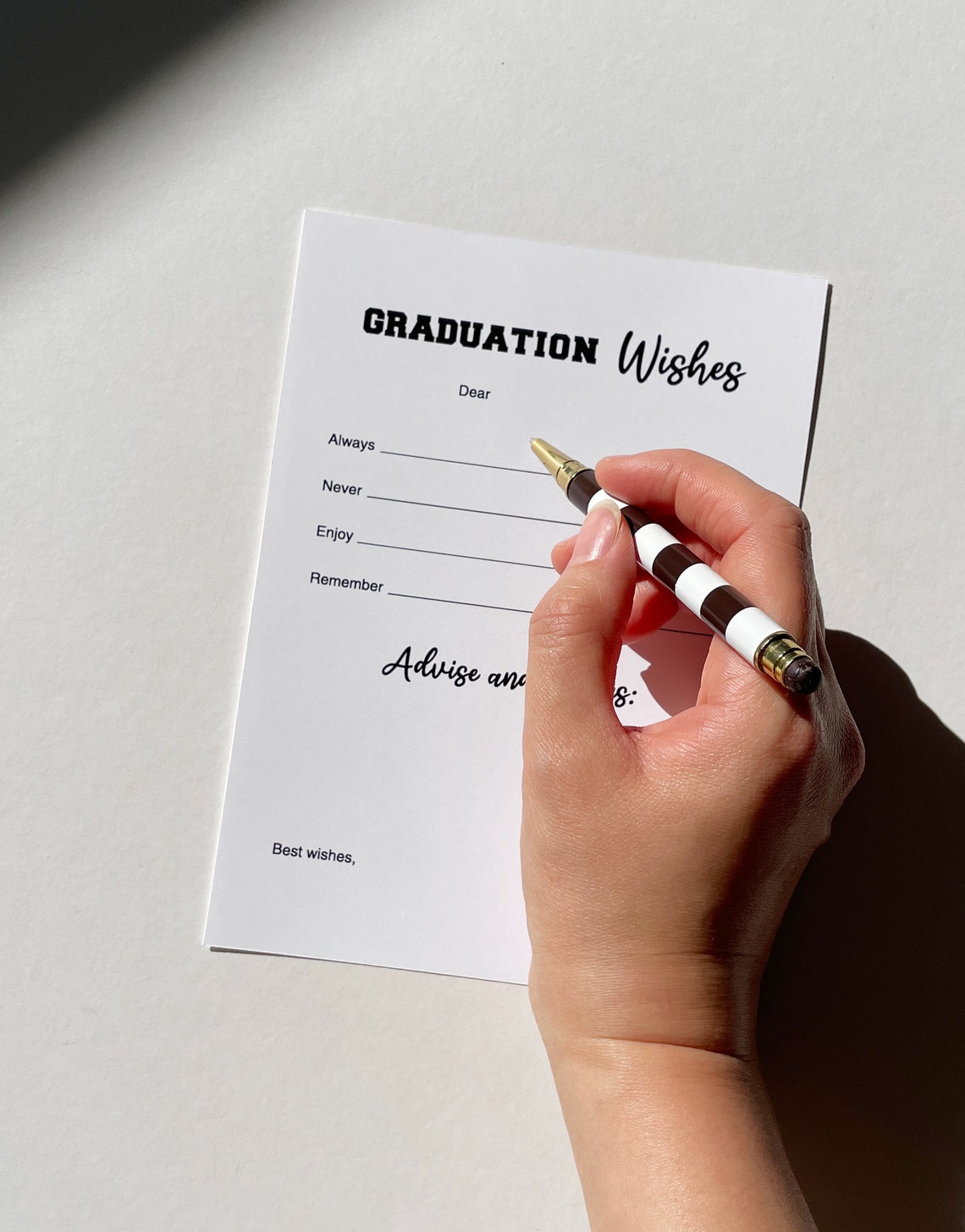 Printable Graduation Wishes Card for Graduation Party Game | Words of ...