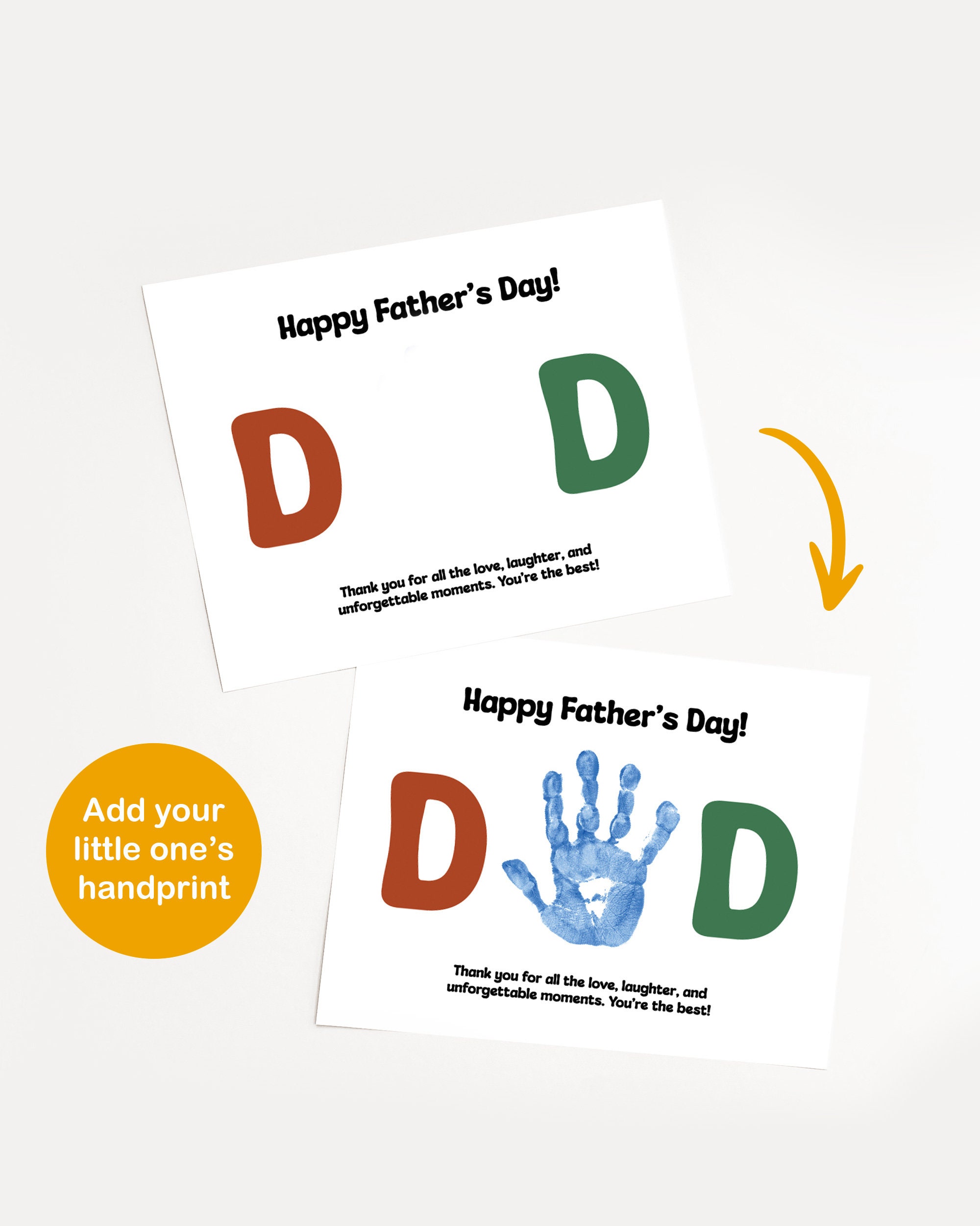 Father's Day Handprint Art Printable | DIY Personalized Gift for Dad ...