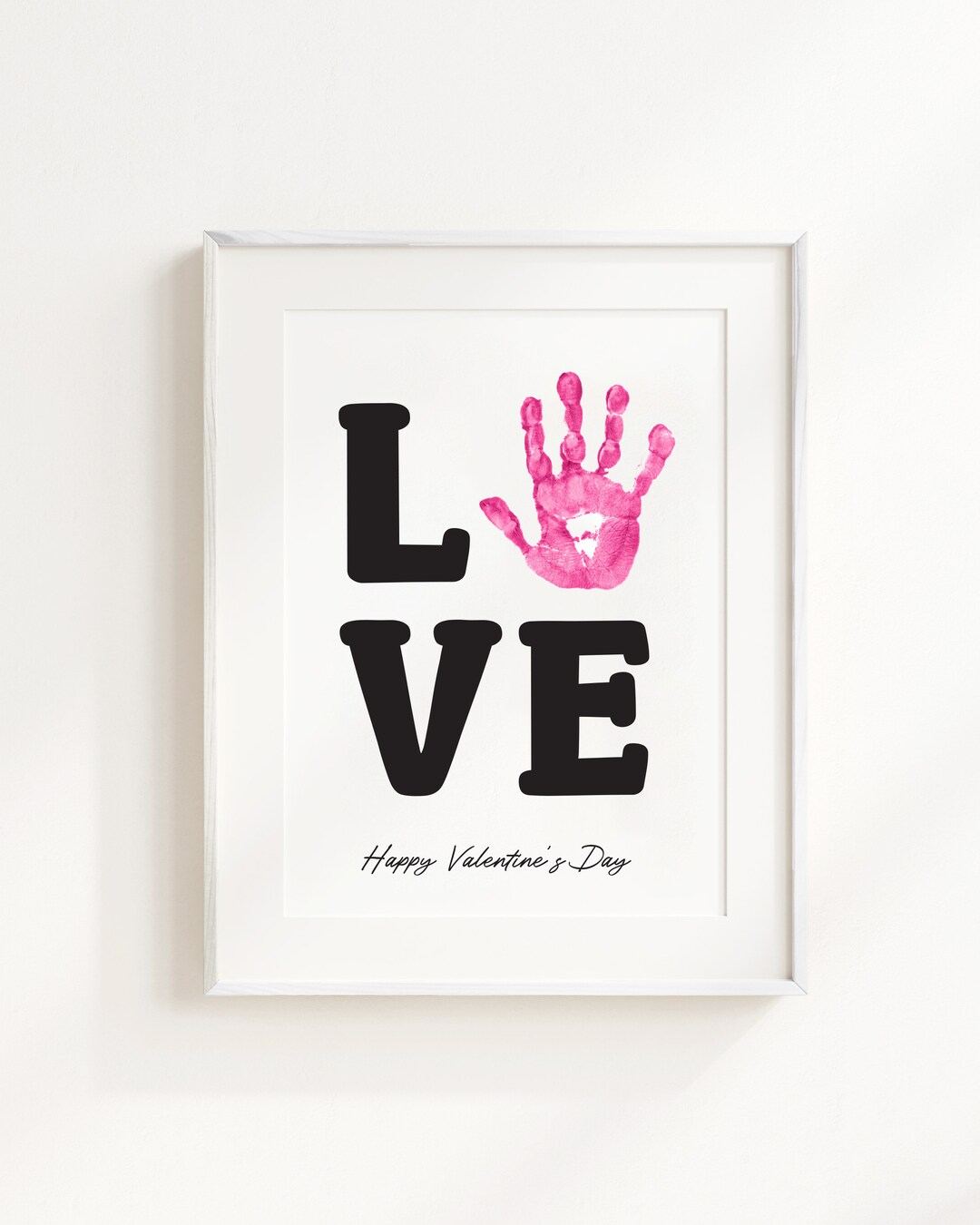 Valentine's Day Handprint Love Art Printable | DIY Personalized Gift ...