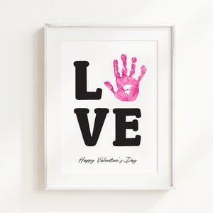 Valentine's Day Handprint Love Art Printable | DIY Personalized Gift ...