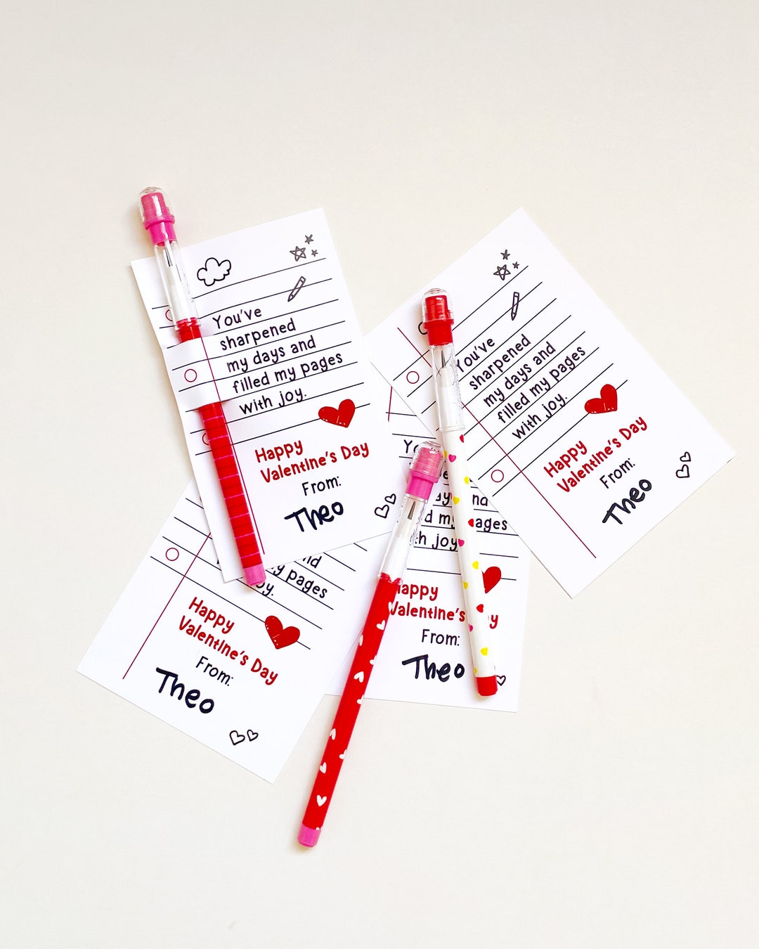 Pencil Valentine's Day Card | Instant Digital Download | Kid's ...