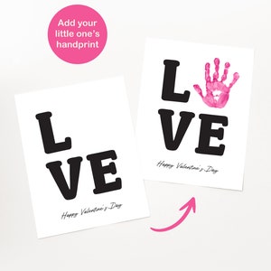 Valentine's Day Handprint Love Art Printable | DIY Personalized Gift ...