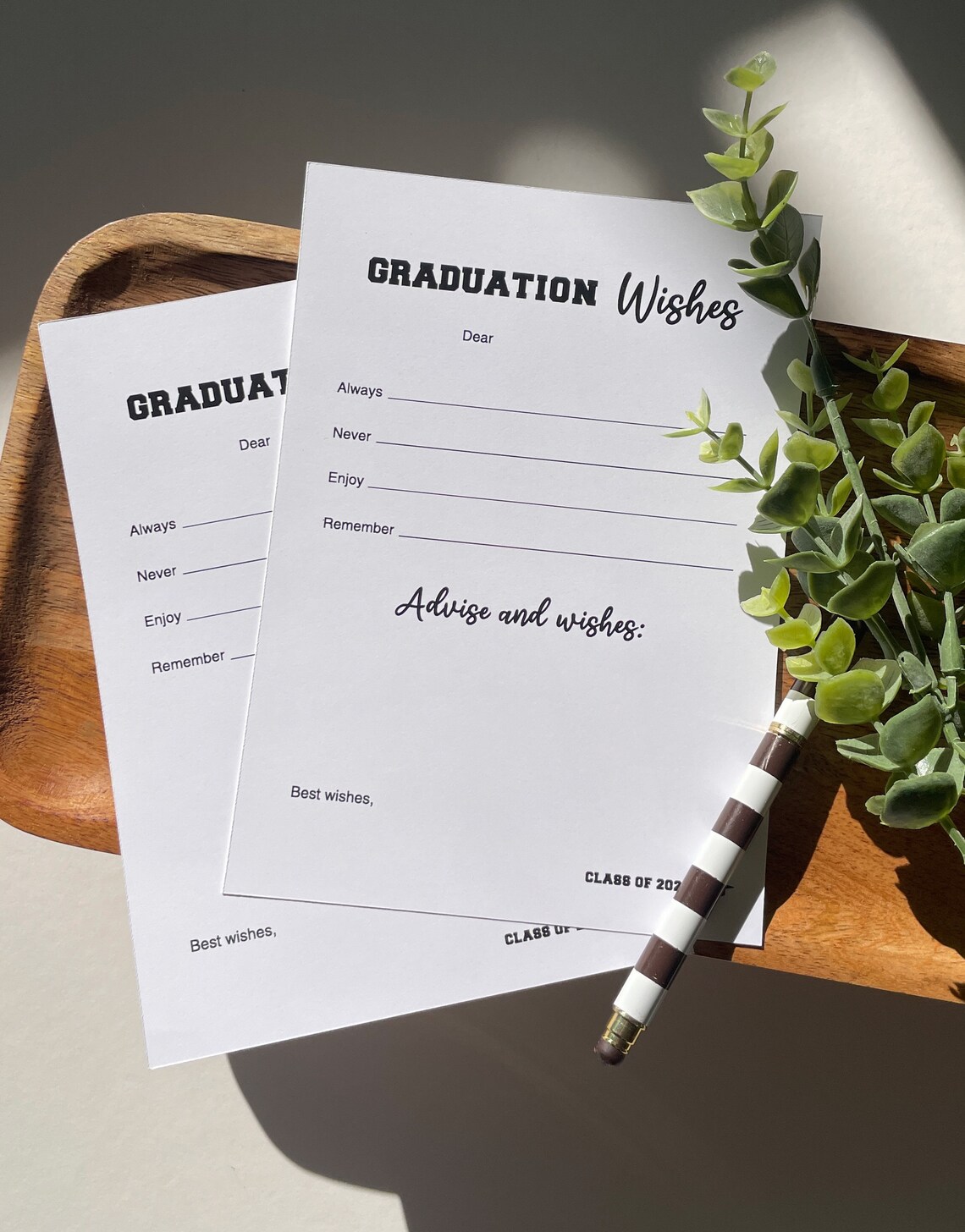 Printable Graduation Wishes Card for Graduation Party Game | Words of ...