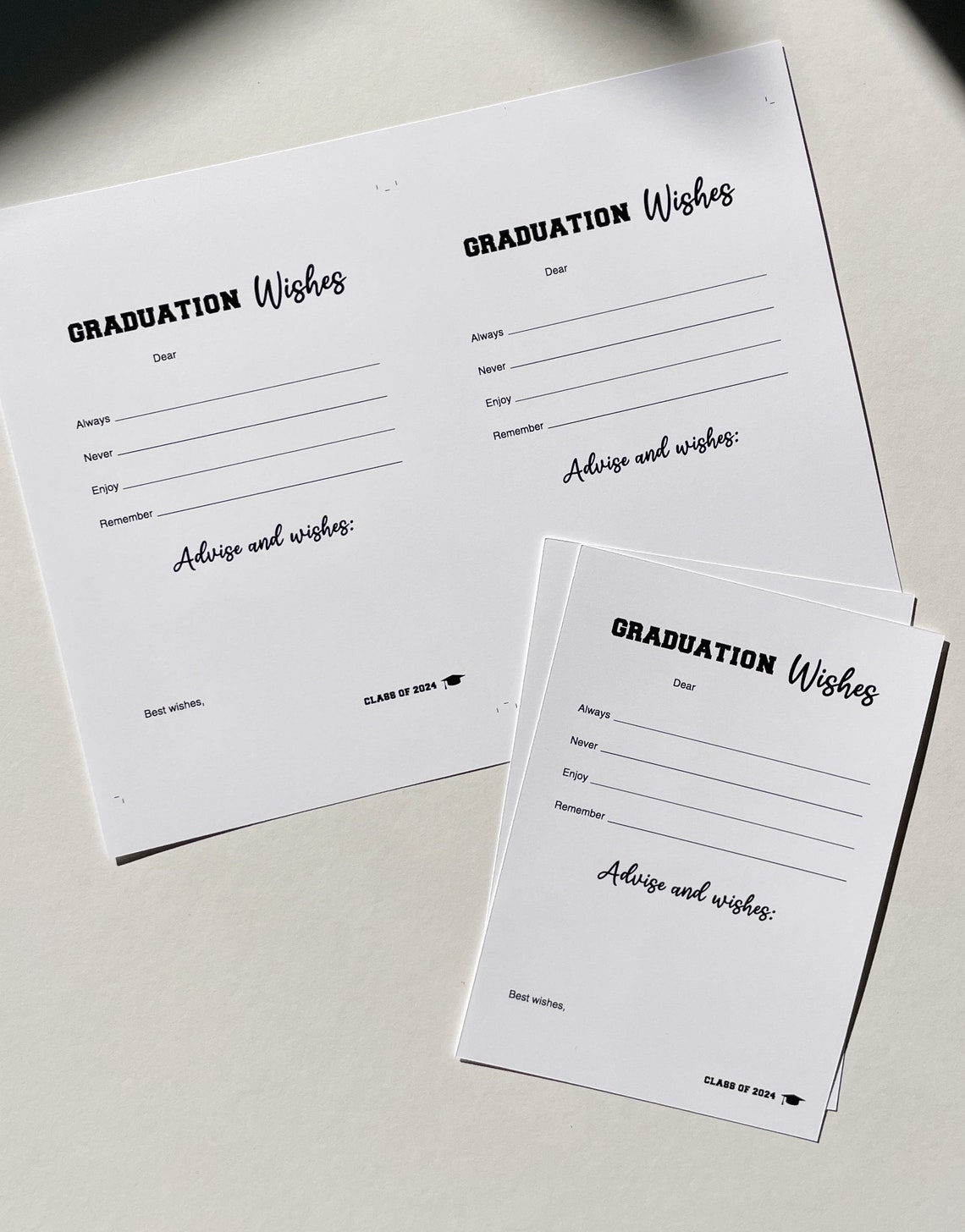 Printable Graduation Wishes Card for Graduation Party Game | Words of ...