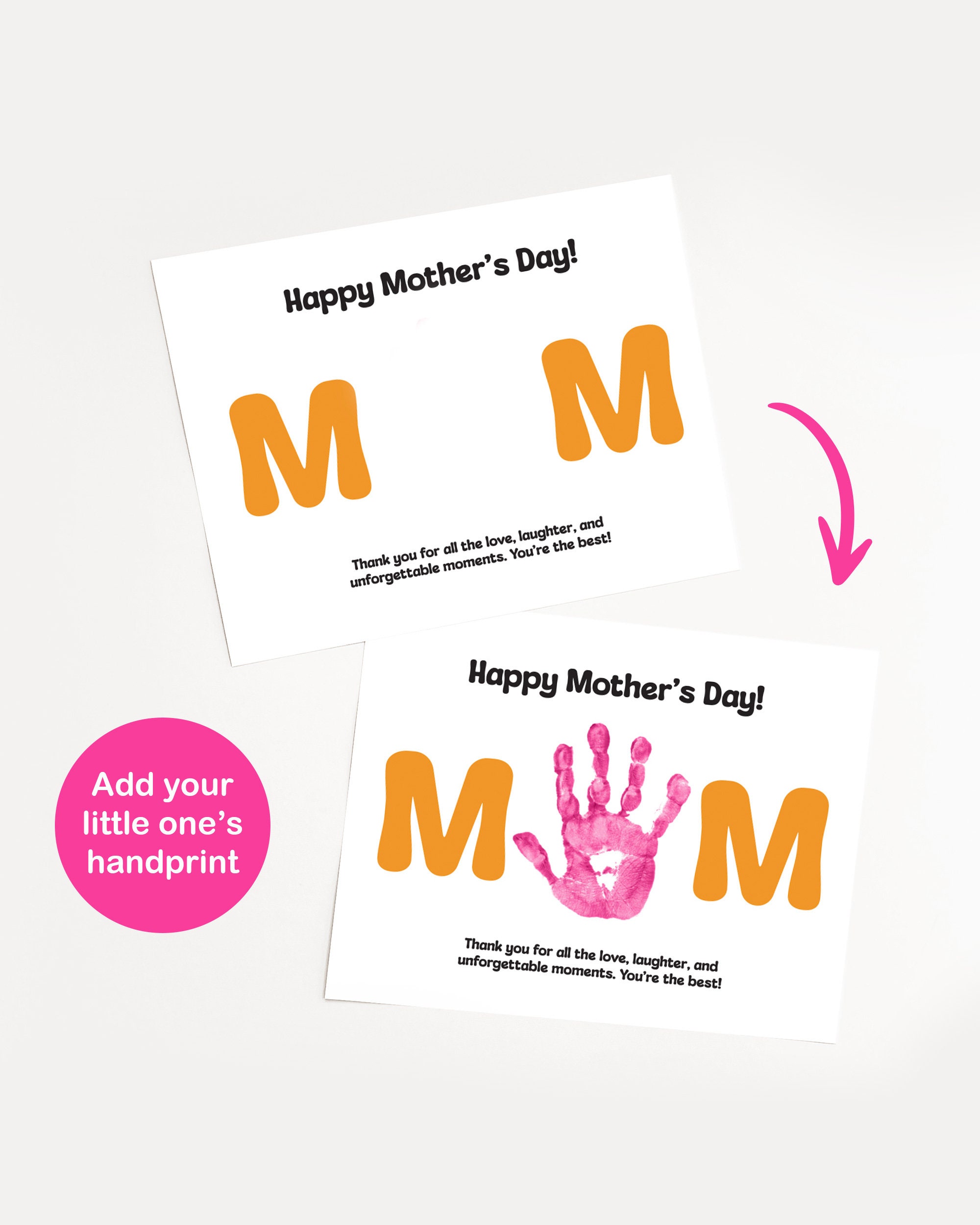 Mother's Day Handprint Art Printable DIY Personalized Gift for Mom ...