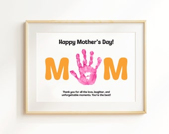 Mother's Day Handprint Art Printable DIY Personalized Gift for Mom ...