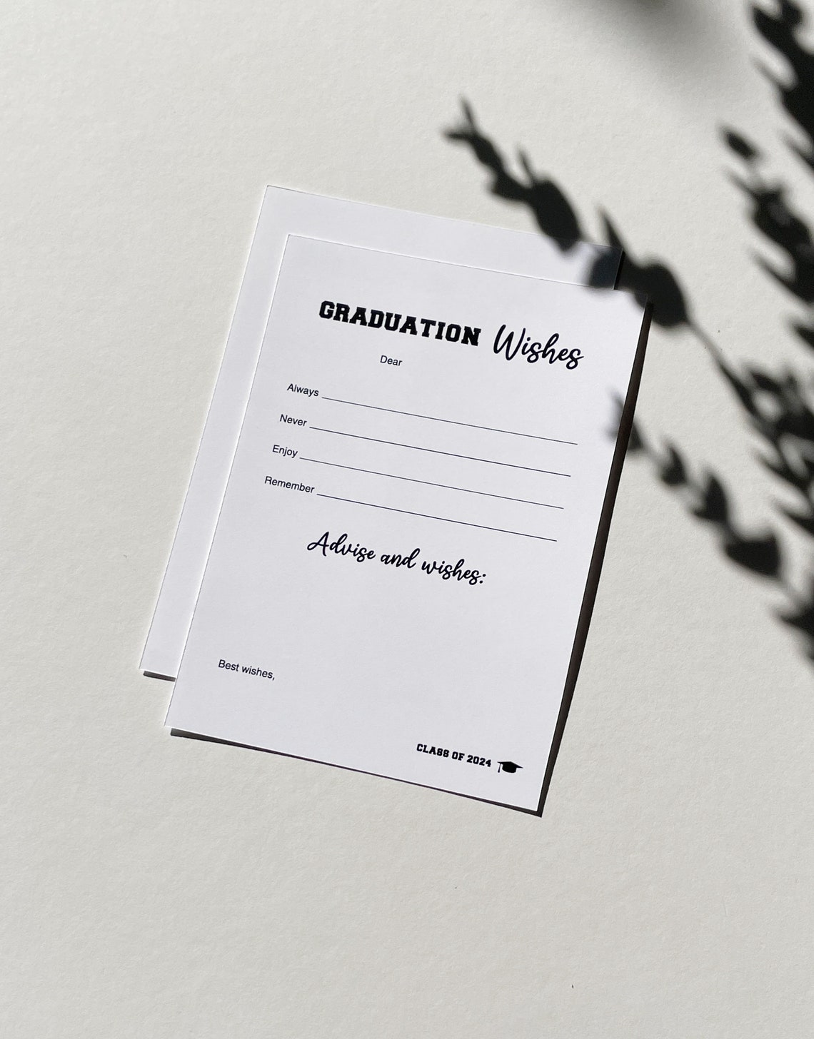 Printable Graduation Wishes Card for Graduation Party Game | Words of ...