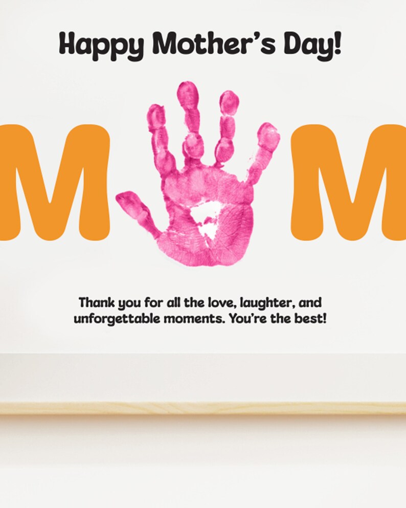 Mother's Day Handprint Art Printable DIY Personalized Gift for Mom ...