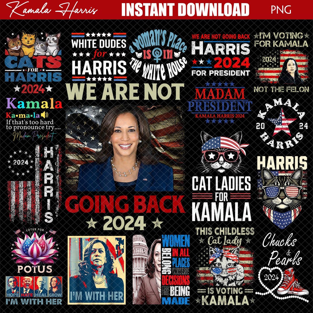Kamala Harris 2024 Png, Kamala Harris Png Bundle for President, Madam ...