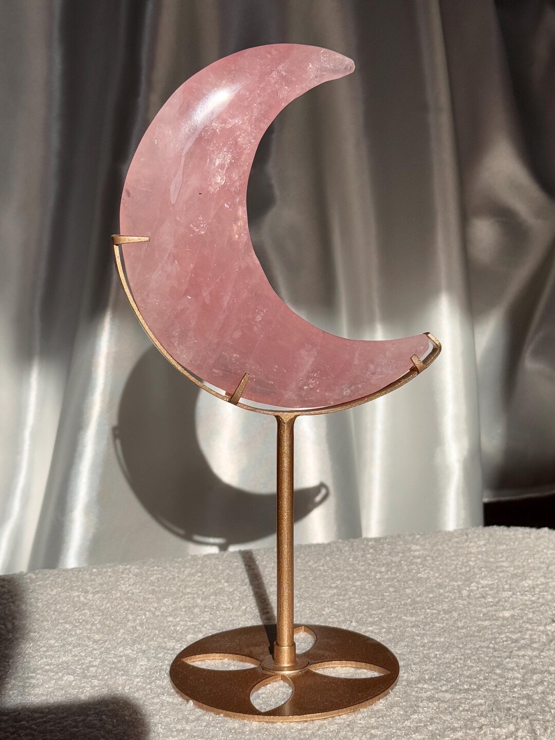 Rare! Dark Juicy Rosequartz Moon Stand - Etsy